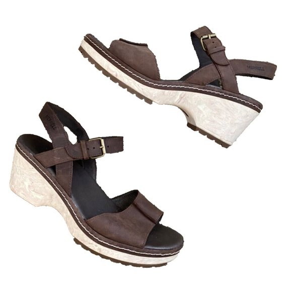 Merrell | Shoes | Merrell Womens Size 9 Halendi Strap Sandal Clog Wedge ...